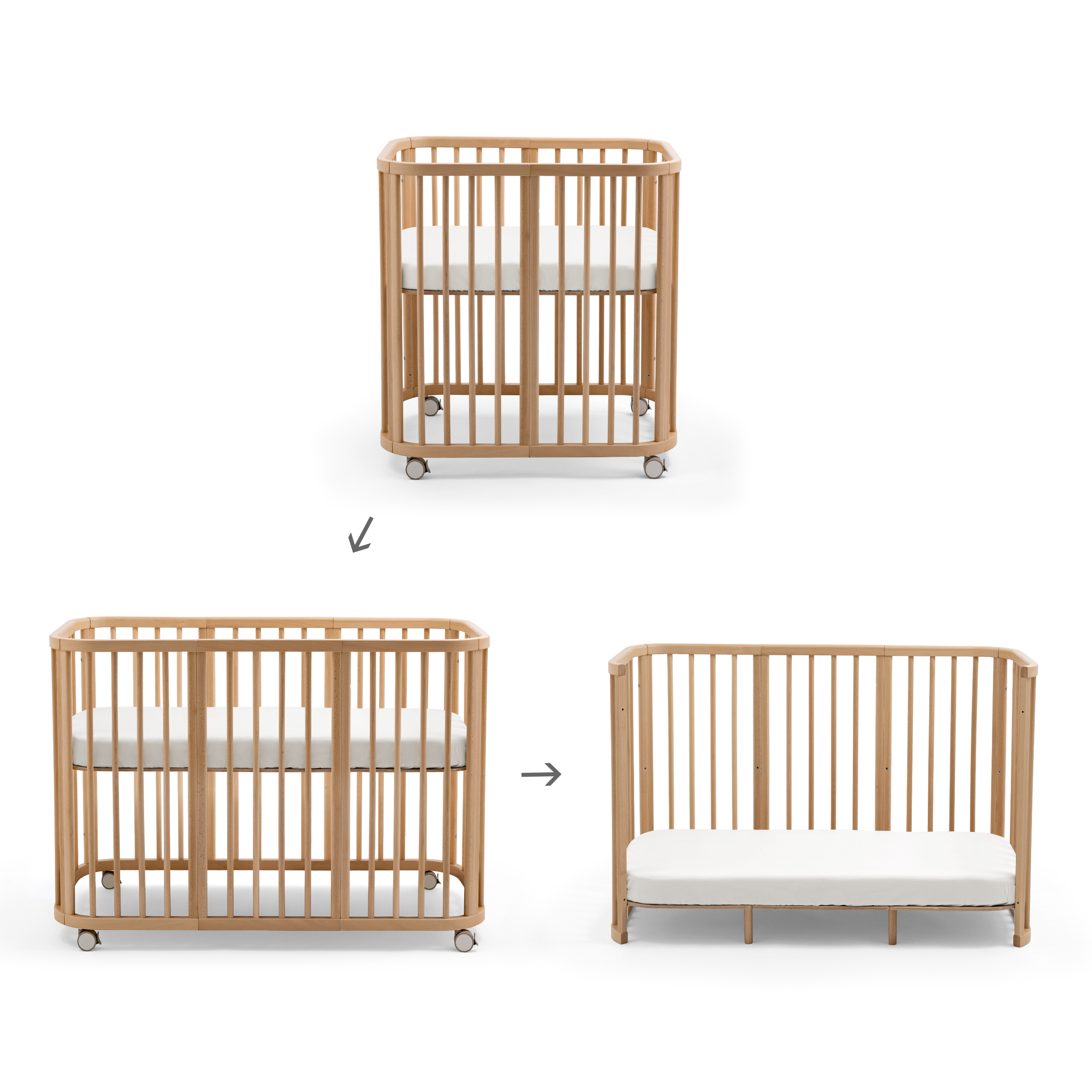 Justerbar 3-i-1 tremmeseng | Stokke® Nighti™ | Stokke® Online Shop